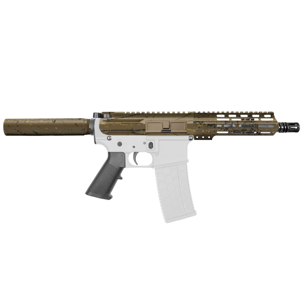 AR-15 .223/5.56 7" Barrel W/ 7'' Handguard | ''FDE SPLATTER'' Pistol ...