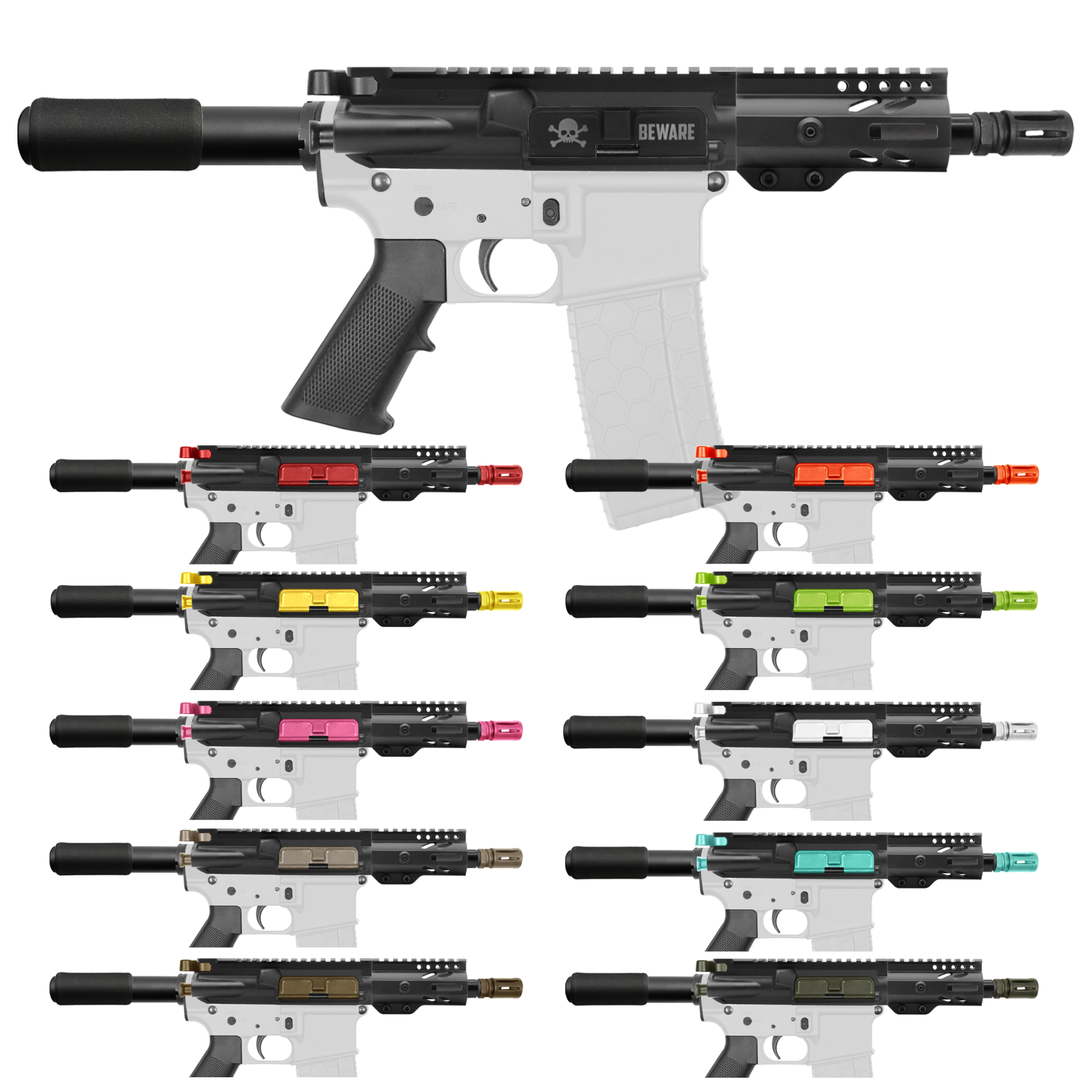 AR-15 .223/5.56 5" Barrel W/ 4" M Lok Handguard and Color Accessory ...