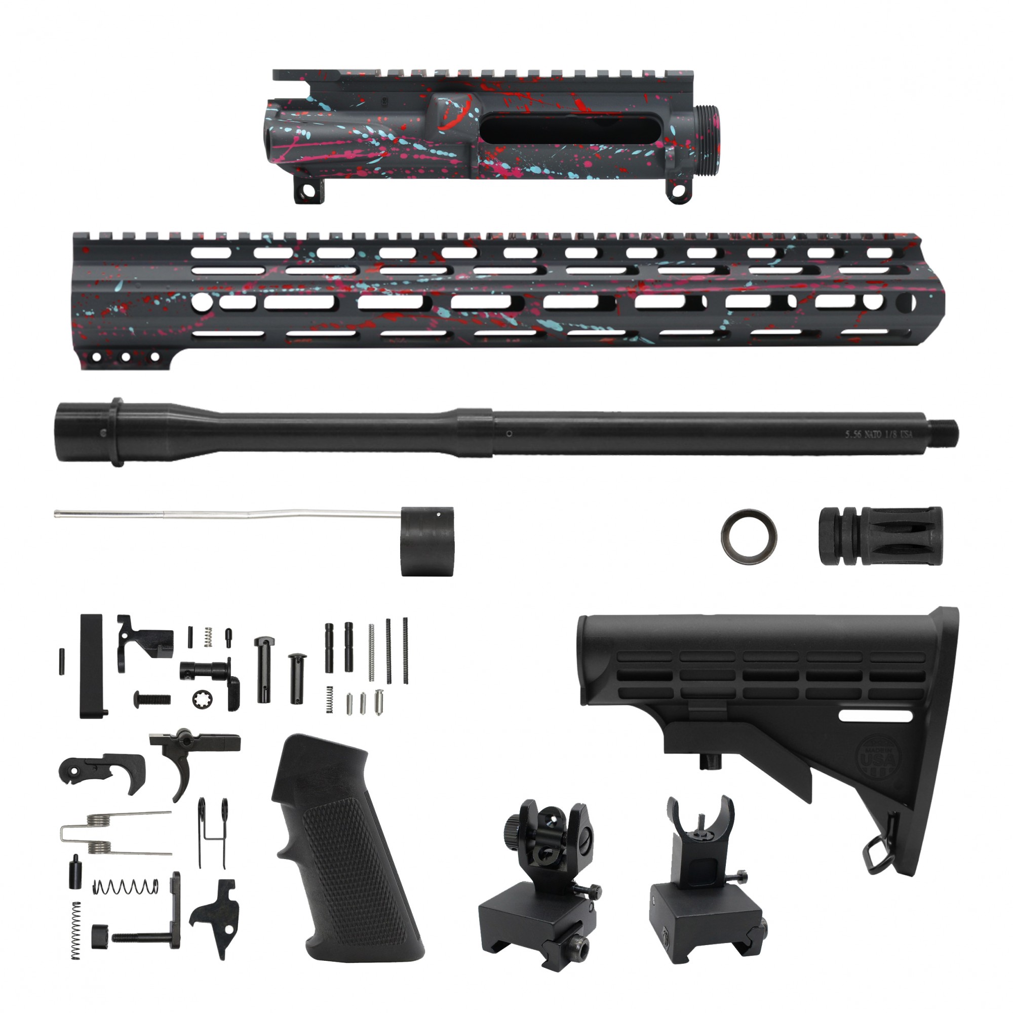 AR-15 .223/5.56 16" Barrel W/ 15'' Handguard | ''SGY SPLATTER'' Carbine ...
