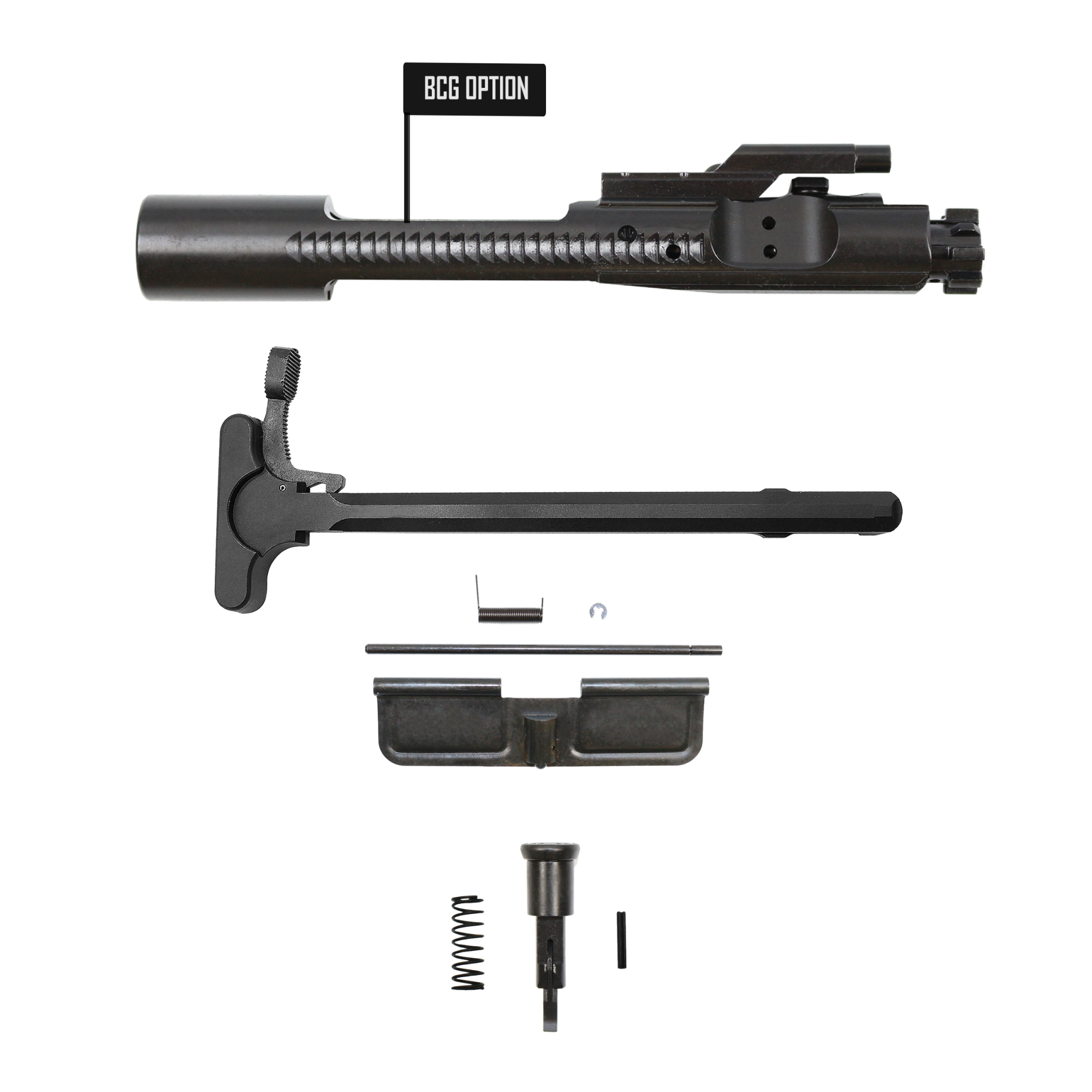 AR-15 Bolt Carrier Group Option, Charging Handle LATCH 05, Dust Cover ...