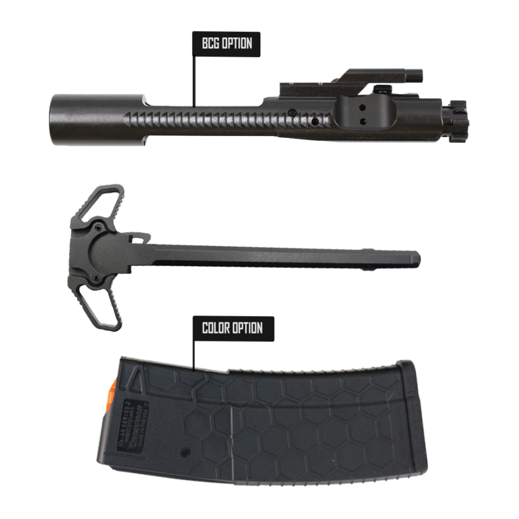 AR-15 Bolt Carrier Group Option| Ambidextrous Charging Handle |Hexmag ...