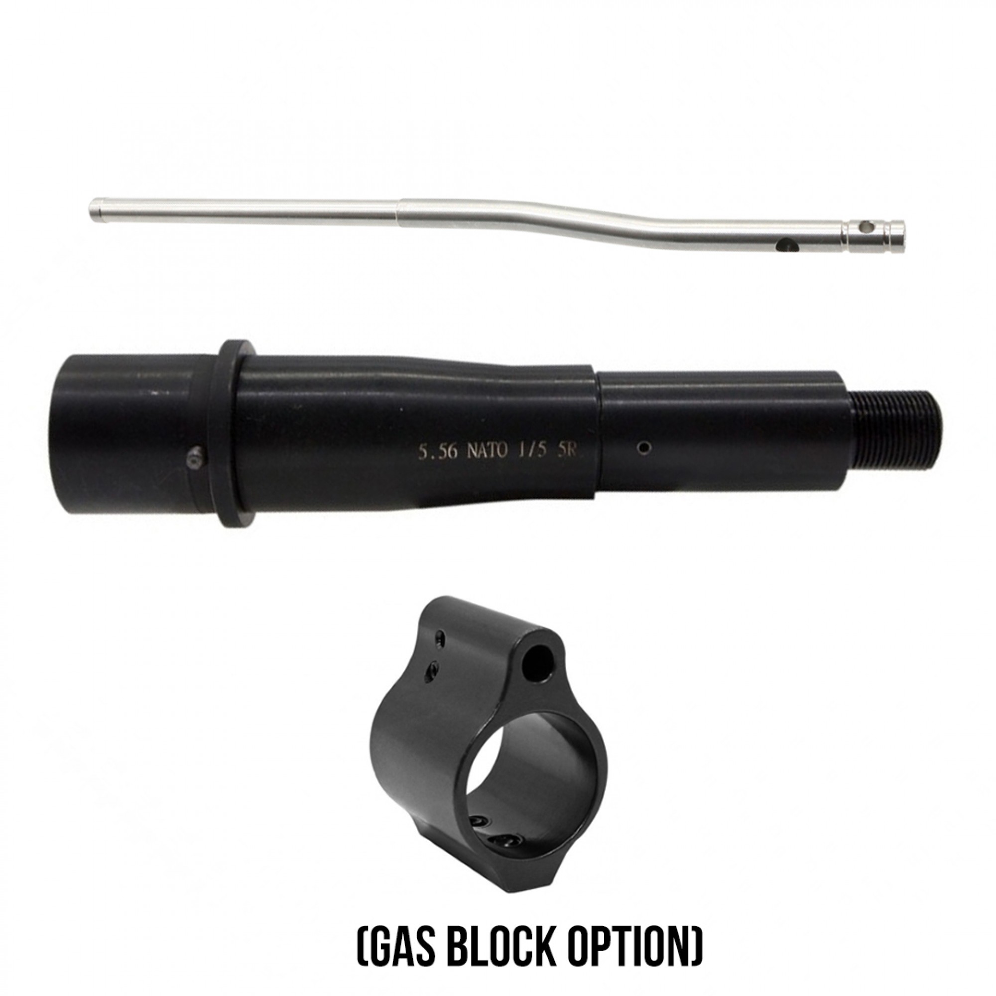 5'' 5.56 NATO 1:5 5R Twist Nitride Pistol Barrel and Micro Gas Tube and ...