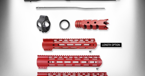 RED HANDGUARD LENGTH OPTION| AR-15 Nitride Barrel, Muzzle Brake, Gas ...