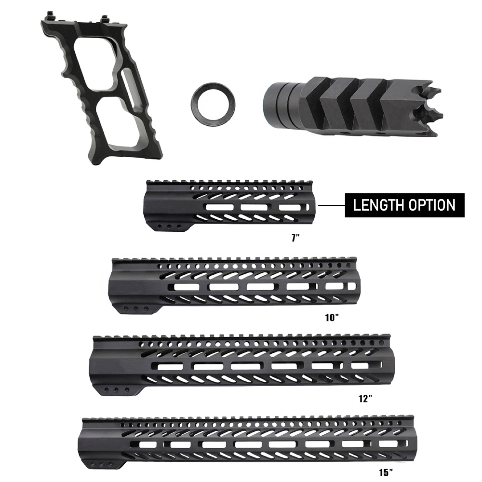 AR-15 Handguard Muzzle Brake and Foregrip Combo LENGTH OPTION| FSSM ...