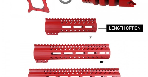 CERAKOTE RED| AR-15 Handguard Muzzle Brake and Foregrip Combo LENGTH ...