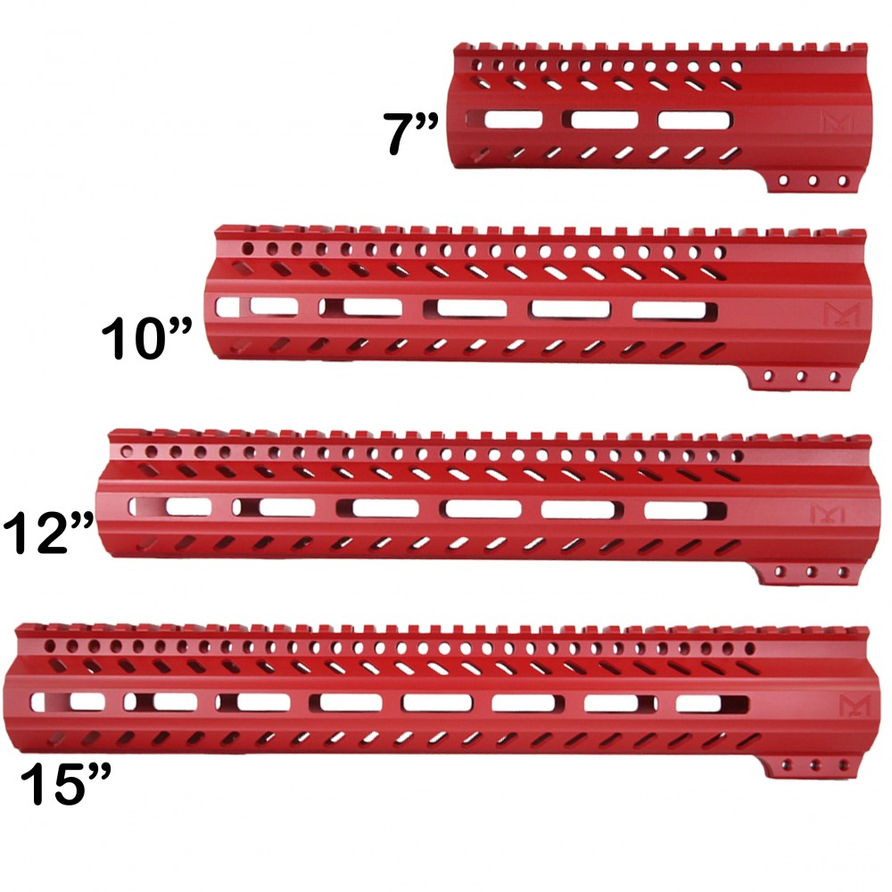 CERAKOTE RED | AR-15 M-LOK Super Slim Free Float Handguard with Steel ...
