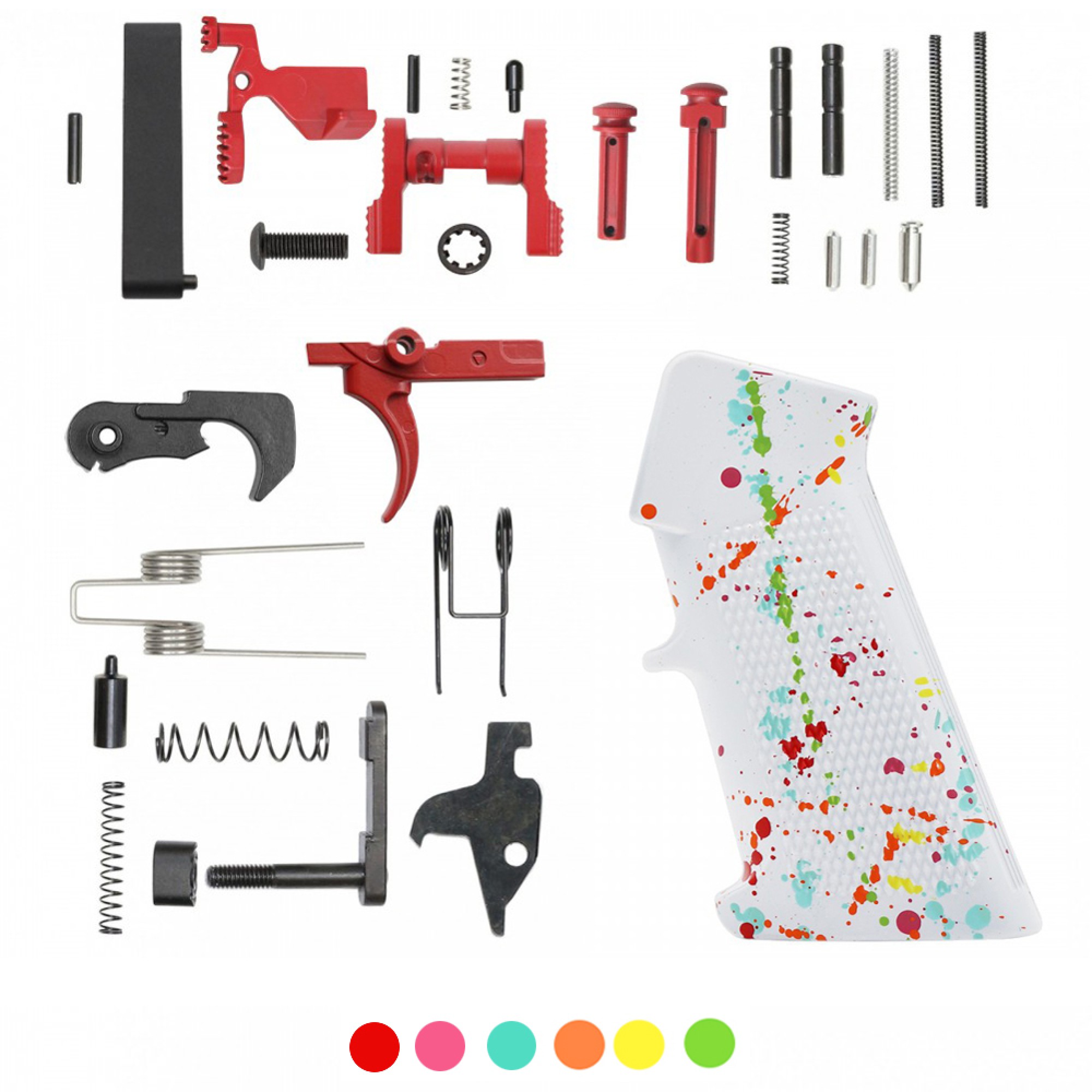 CERAKOTE BRIGHT WHITE SPLATTER GRIP| AR-15 Lower Receiver Parts Kit W ...