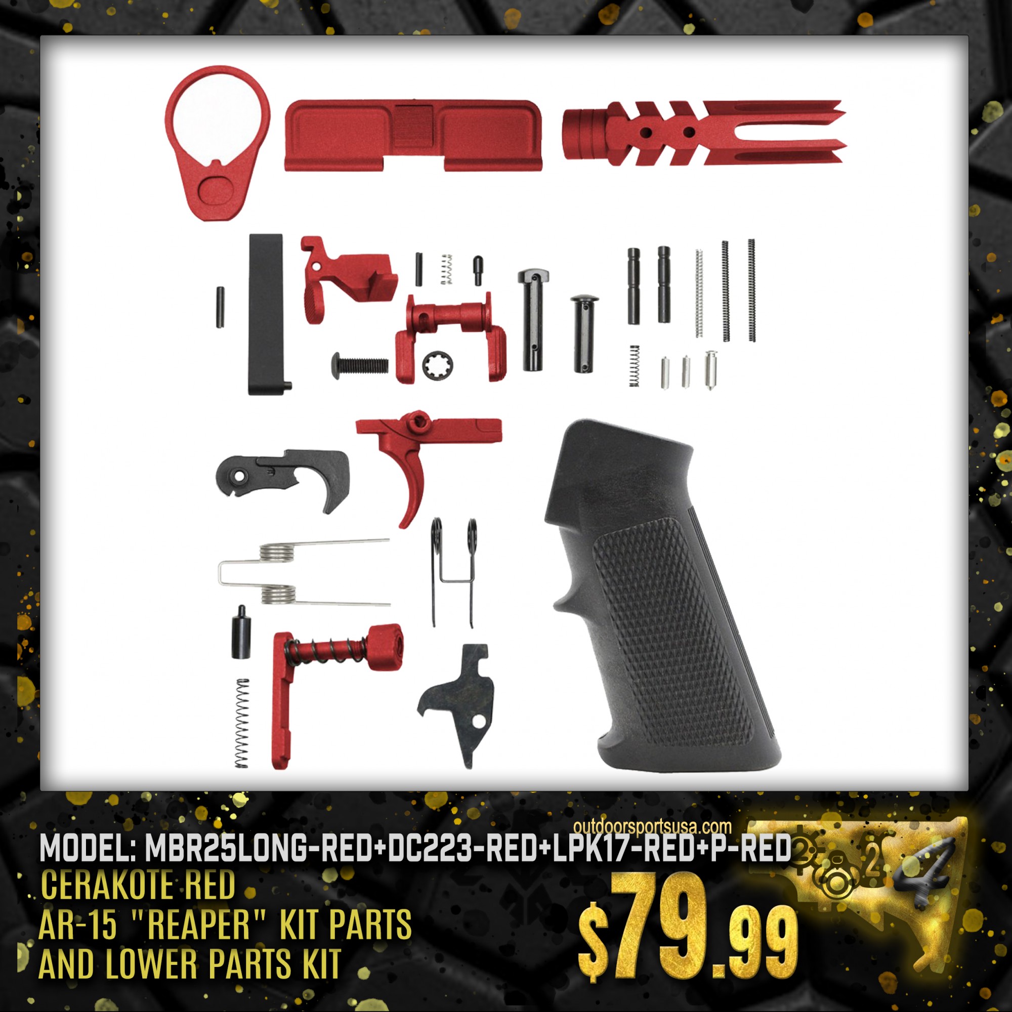 Cerakote Red | AR-15 "Reaper" Kit Parts and Lower Parts kit ...