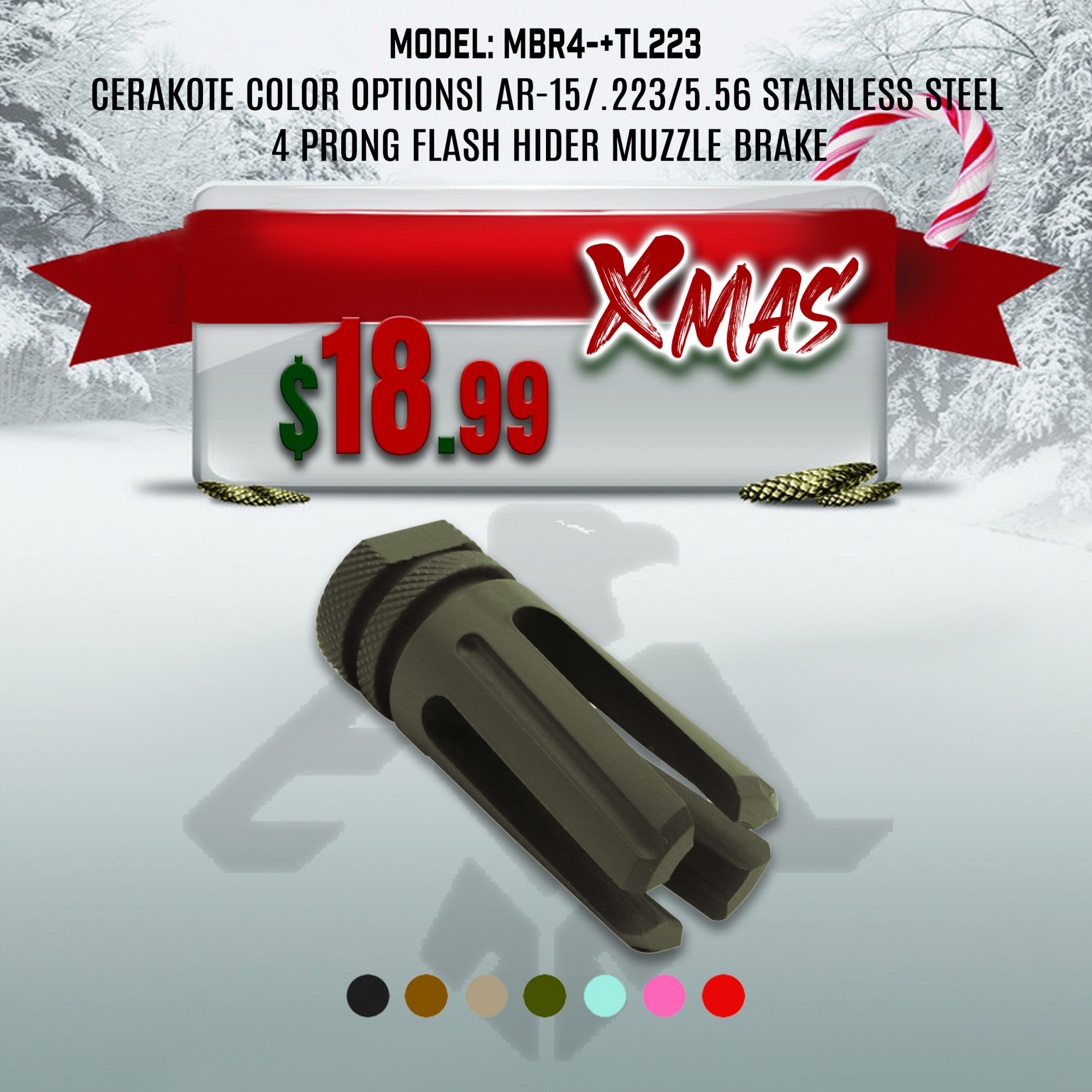 CERAKOTE COLOR OPTIONS| AR-15/.223/5.56 Stainless Steel 4 Prong Flash ...