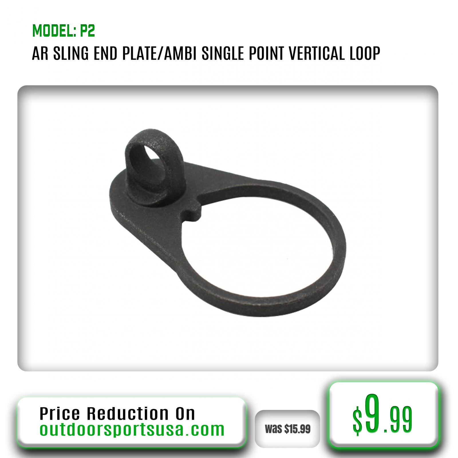 AR Sling End Plate/Ambi Single Point Verticle Loop
