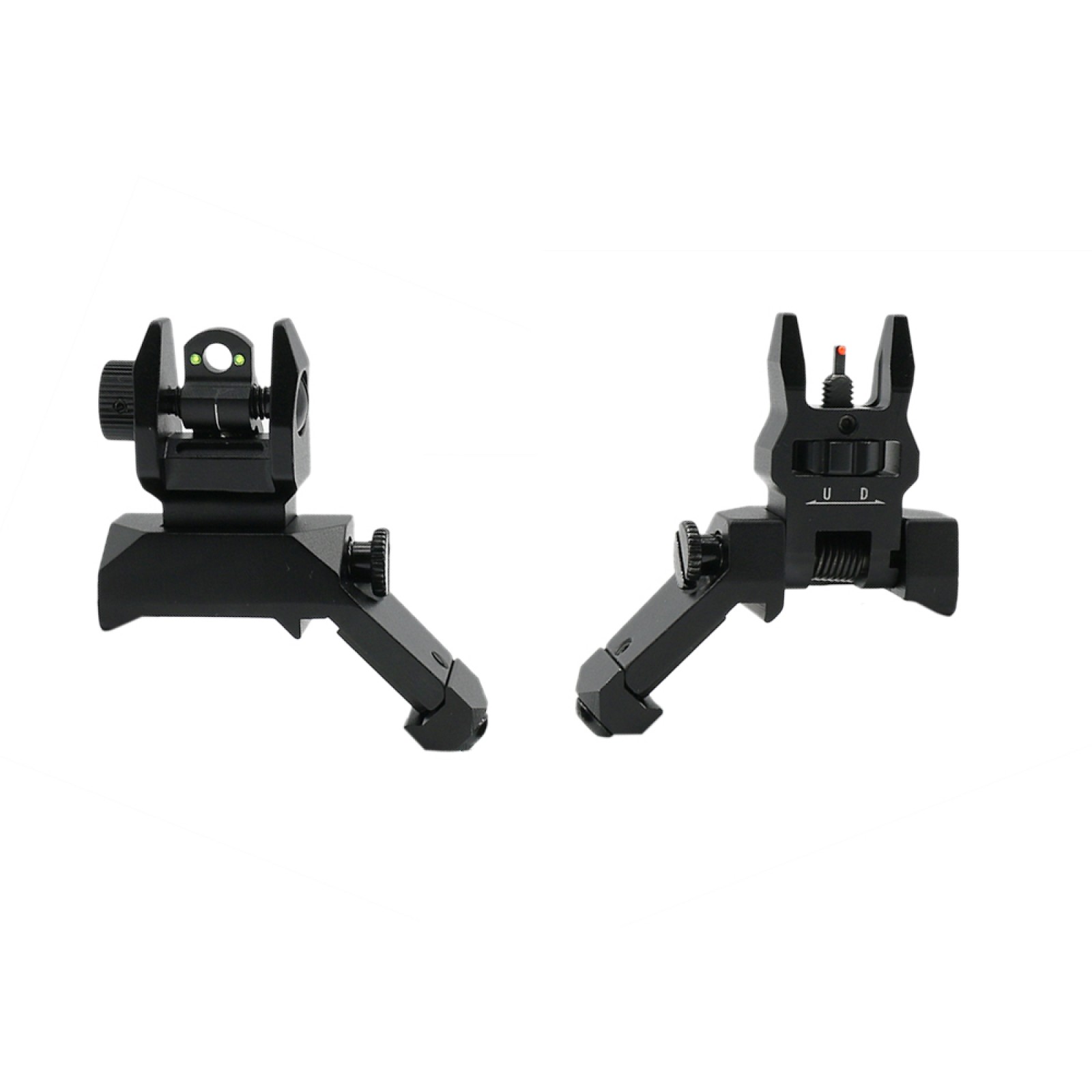 Flip Up 45 Degree Fiber Optics- Flip Up Front & Rear Sights with Red ...