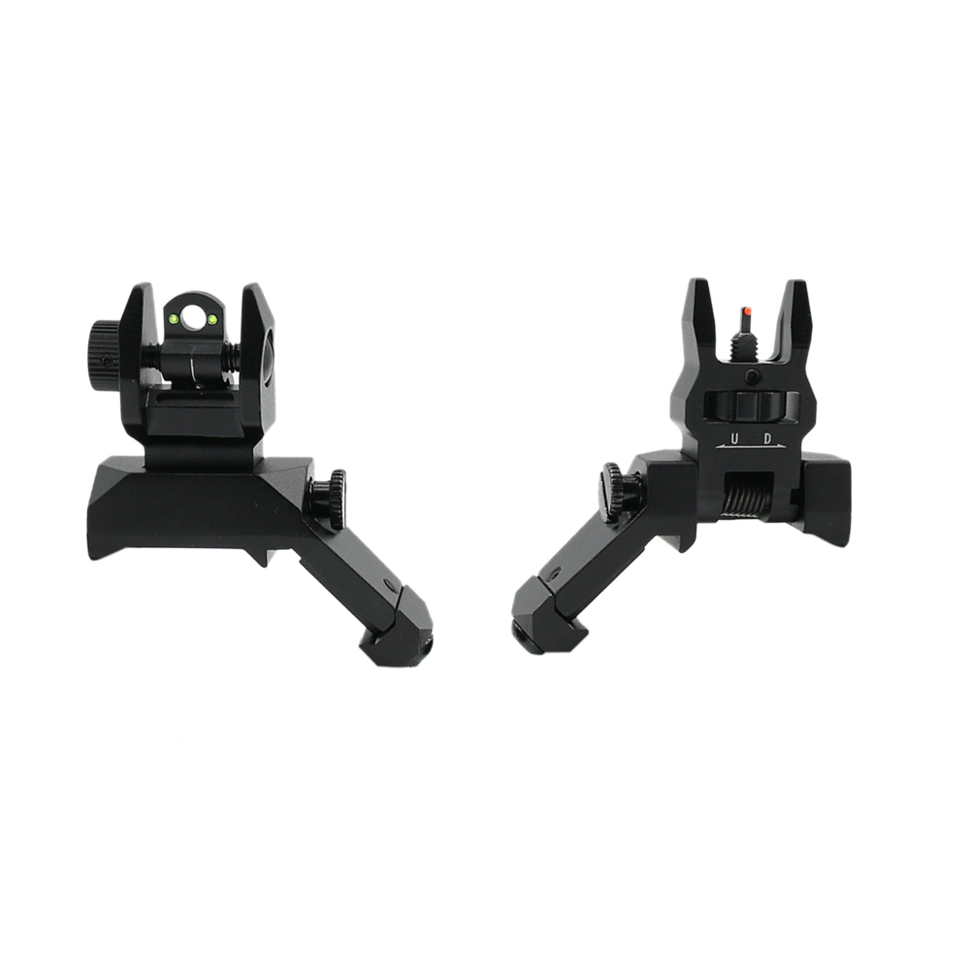 Flip Up 45 Degree Fiber Optics- Flip Up Front & Rear Sights with Red ...