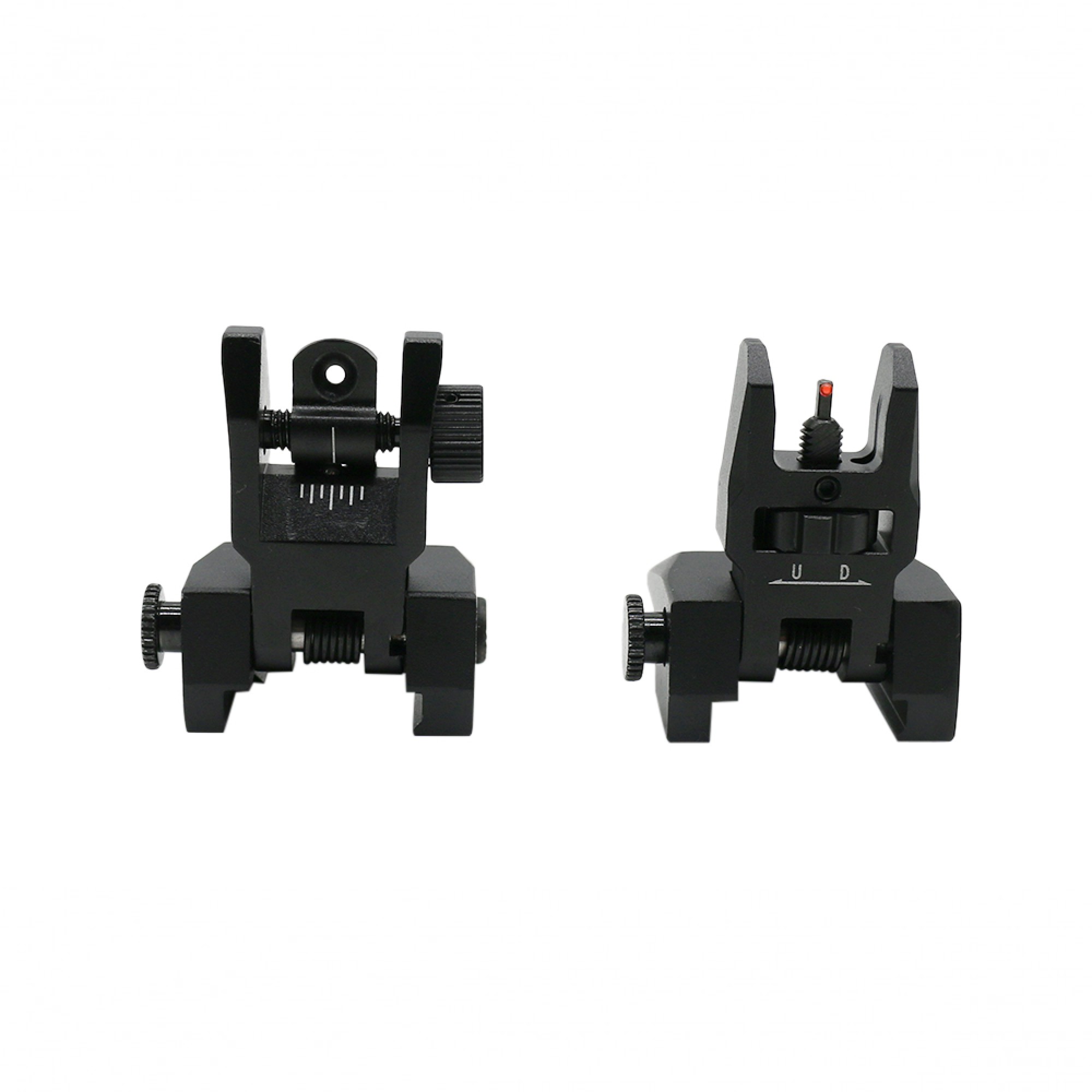 AR- Fiber Optics- Flip Up Front & Rear Sights with Red and Green Dots ...