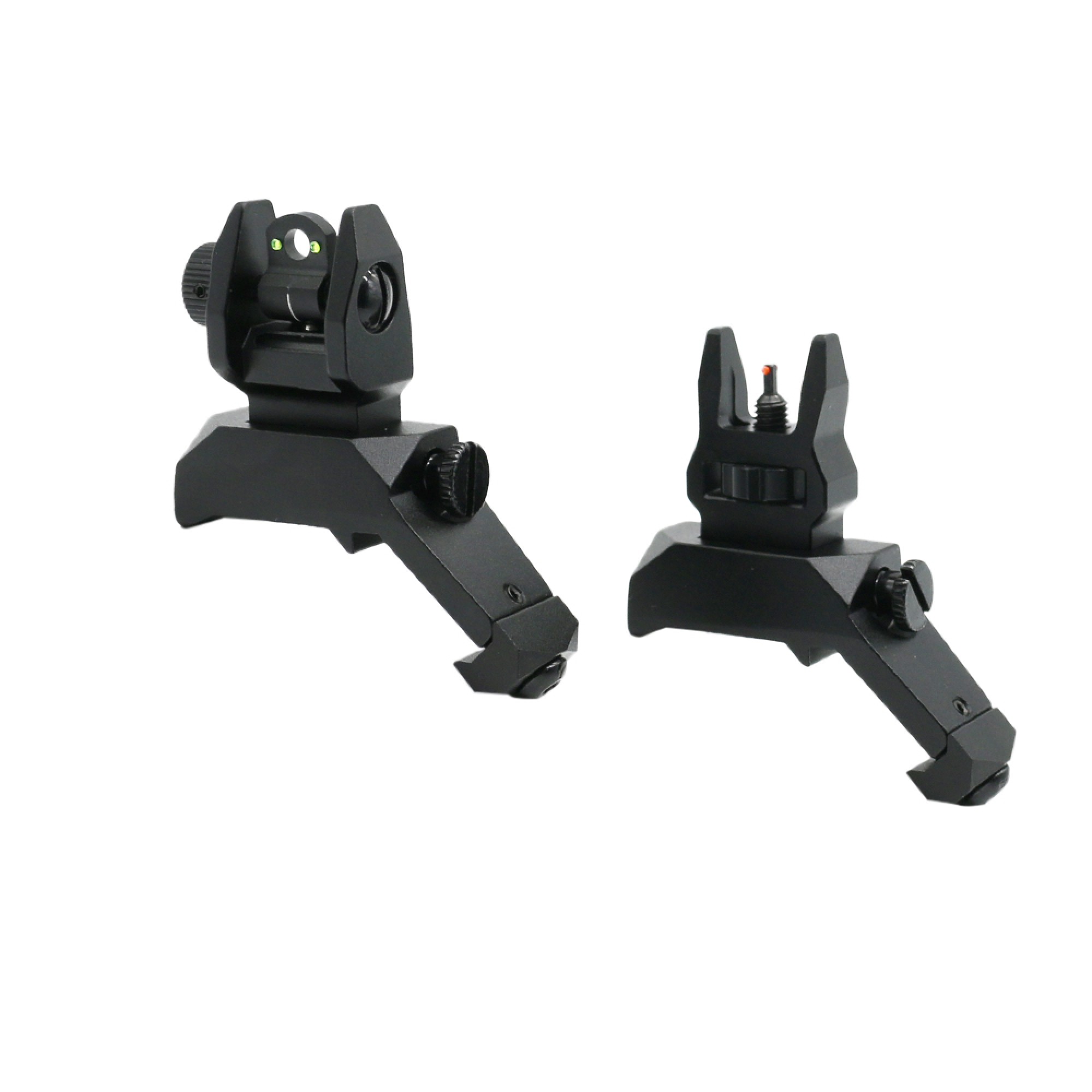 Flip Up 45 Degree Fiber Optics- Flip Up Front & Rear Sights with Red ...
