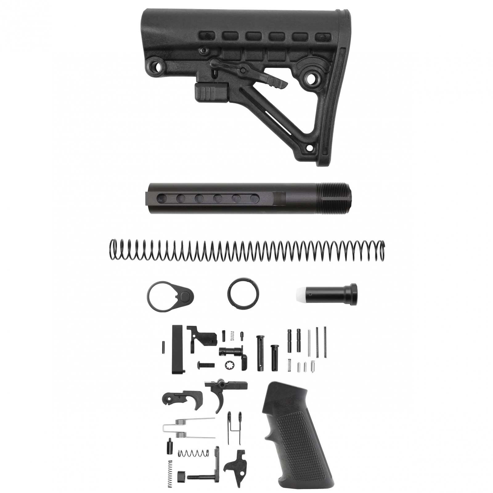 AR-10 LR-308 Standard Lower Build Kit Skeleton A Frame Buttstock Mil ...