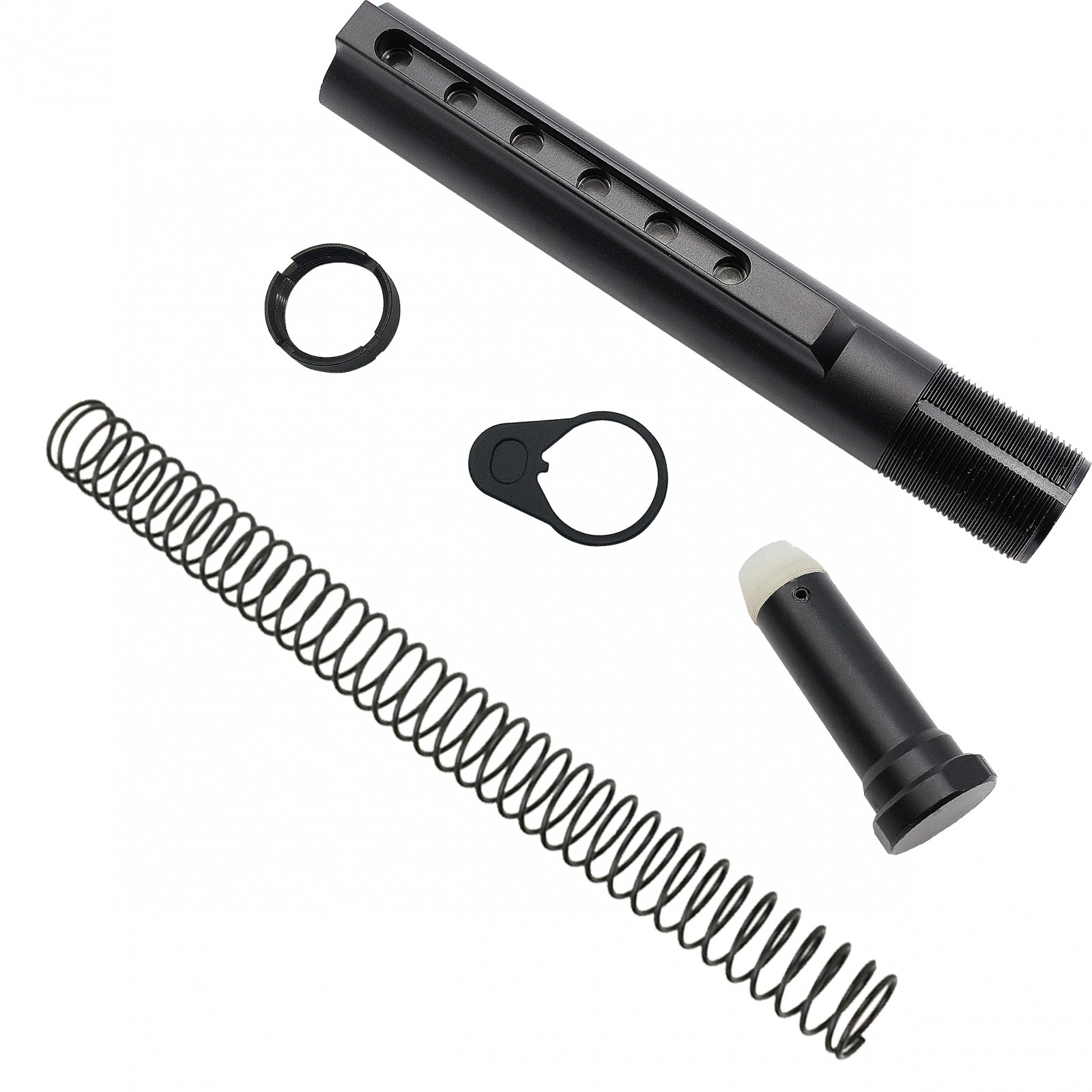 AR-10 LR-308 Rifle Carbine 6 Position Buffer Tube Kit With Stock ...