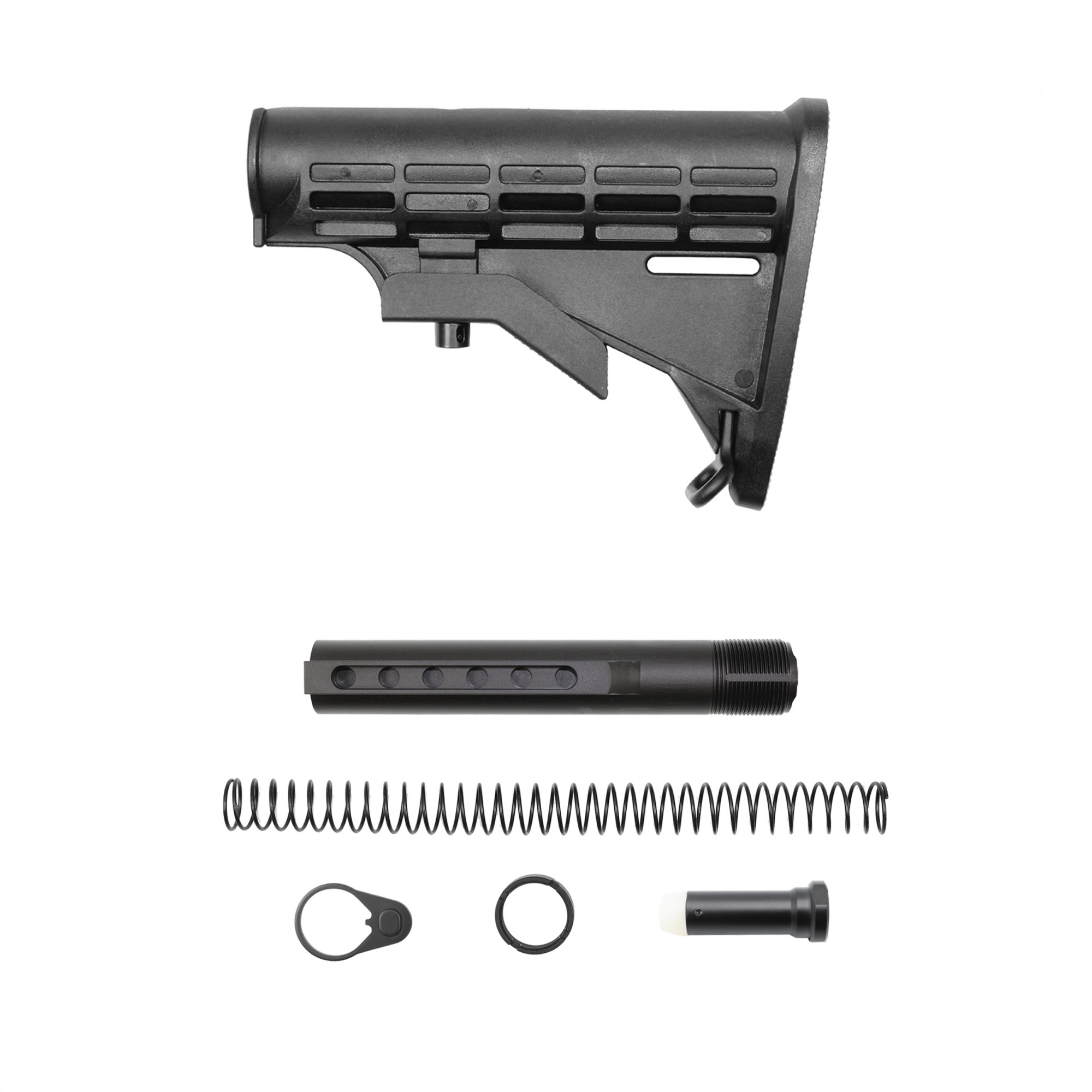 AR-10 LR-308 Rifle Carbine 6 Position Buffer Tube Kit Collapsible Stock ...